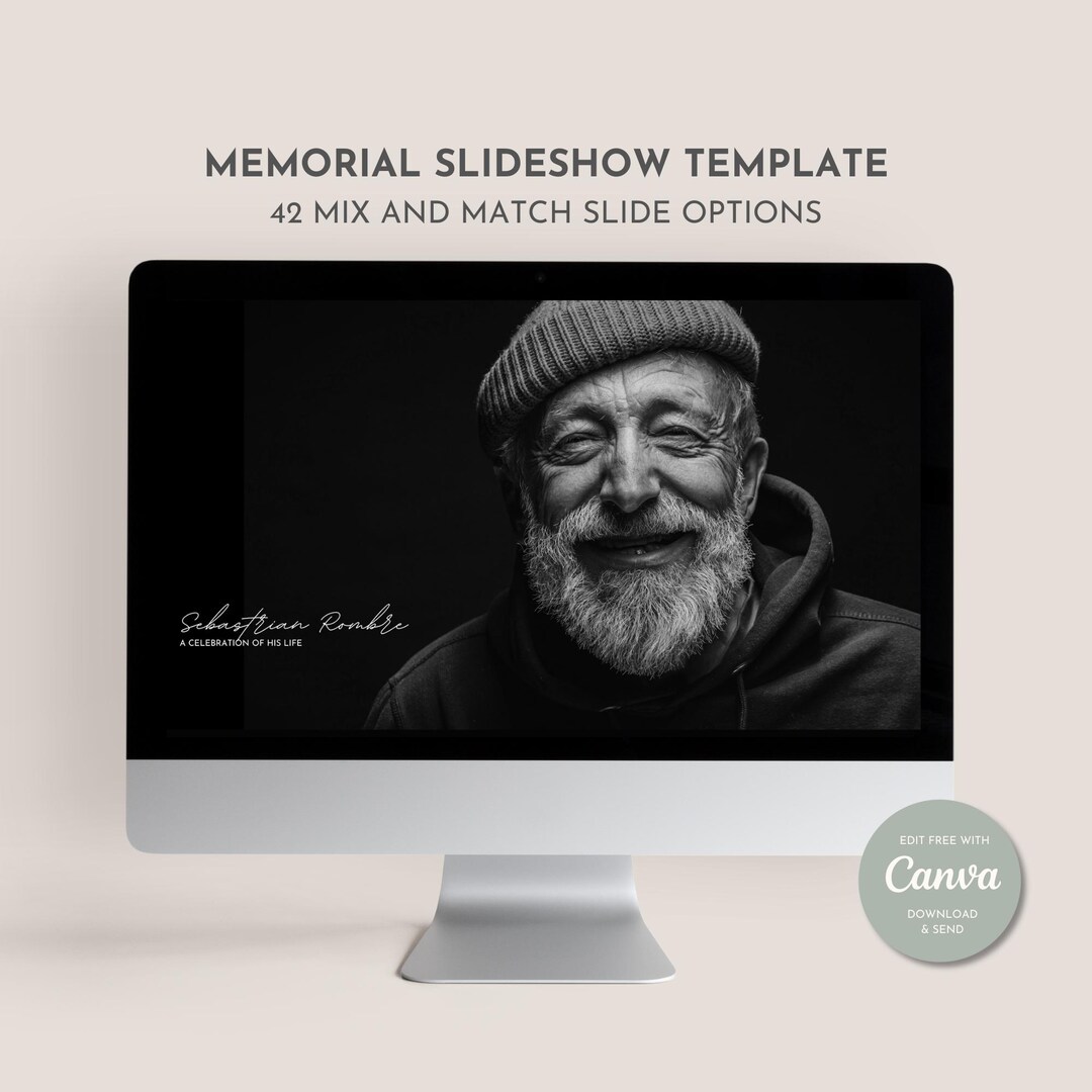 Memorial Video Funeral Slideshow, Canva Template, Celebration of Life ...