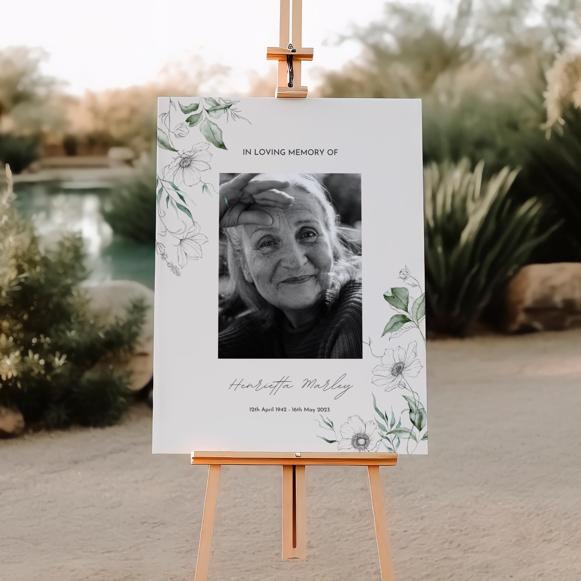 Memorial Funeral Welcome Sign, Celebration of Life Poster, Remembrance ...