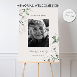 Memorial Funeral Welcome Sign, Celebration of Life Poster, Remembrance ...