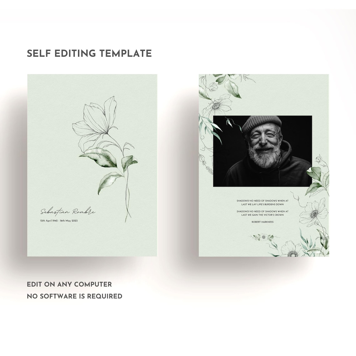 Funeral Program Canva Template, Celebration of Life Memorial Booklet ...