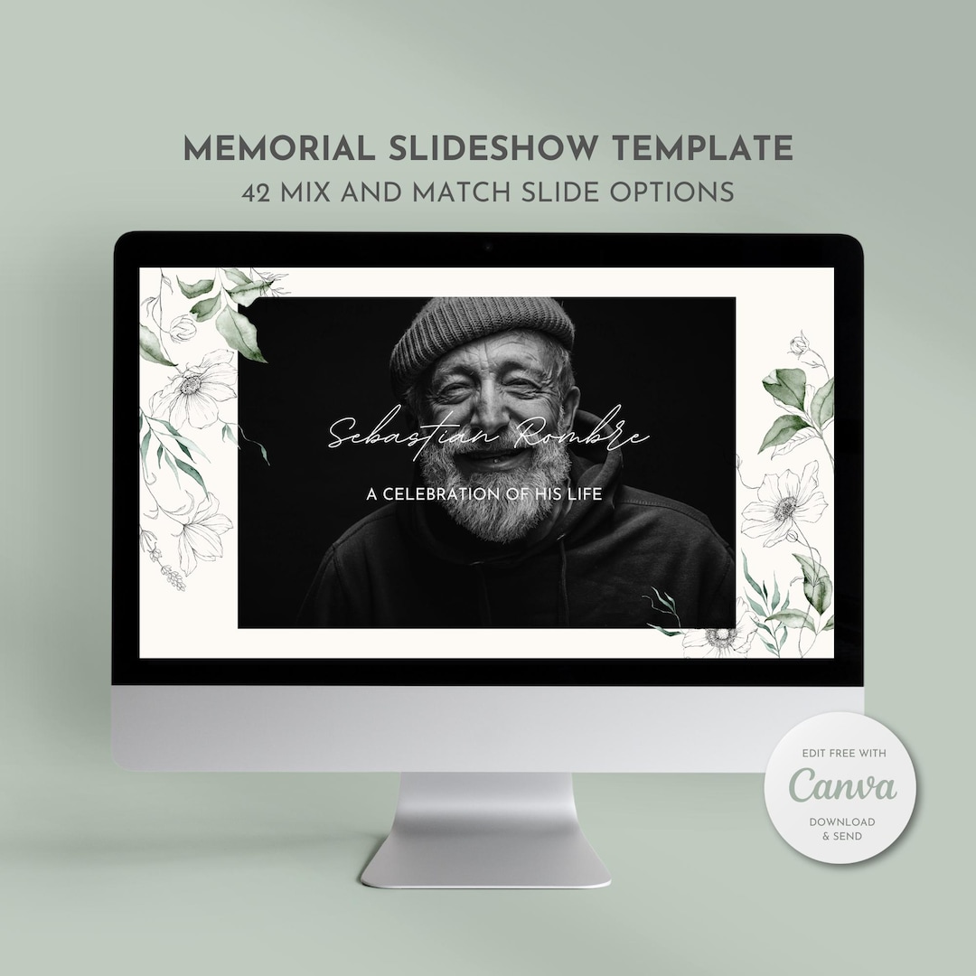 Memorial Service Slideshow, Celebration of Life Photo Tribute for Men ...