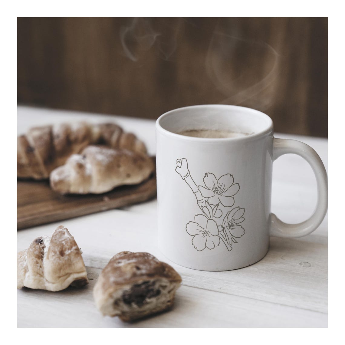 Sakura Cherry Blossom Hand Drawn Flowers, Minimal Lineart Illustrations ...