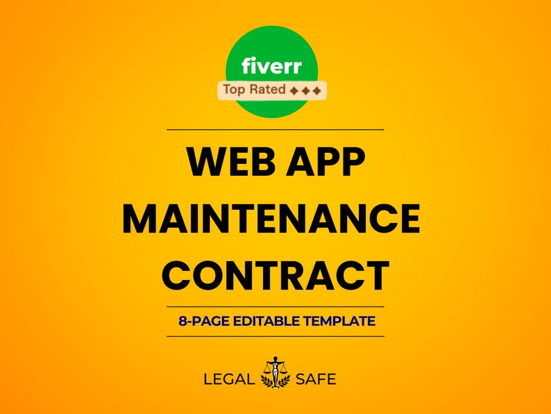 Web Application Maintenance Contract – Professional & Editable - Etsy