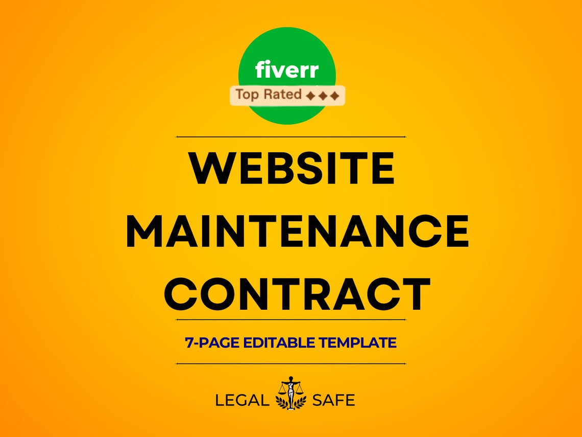 Detailed Website Maintenance Contract Template - Etsy