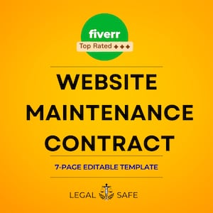 Detailed Website Maintenance Contract Template - Etsy