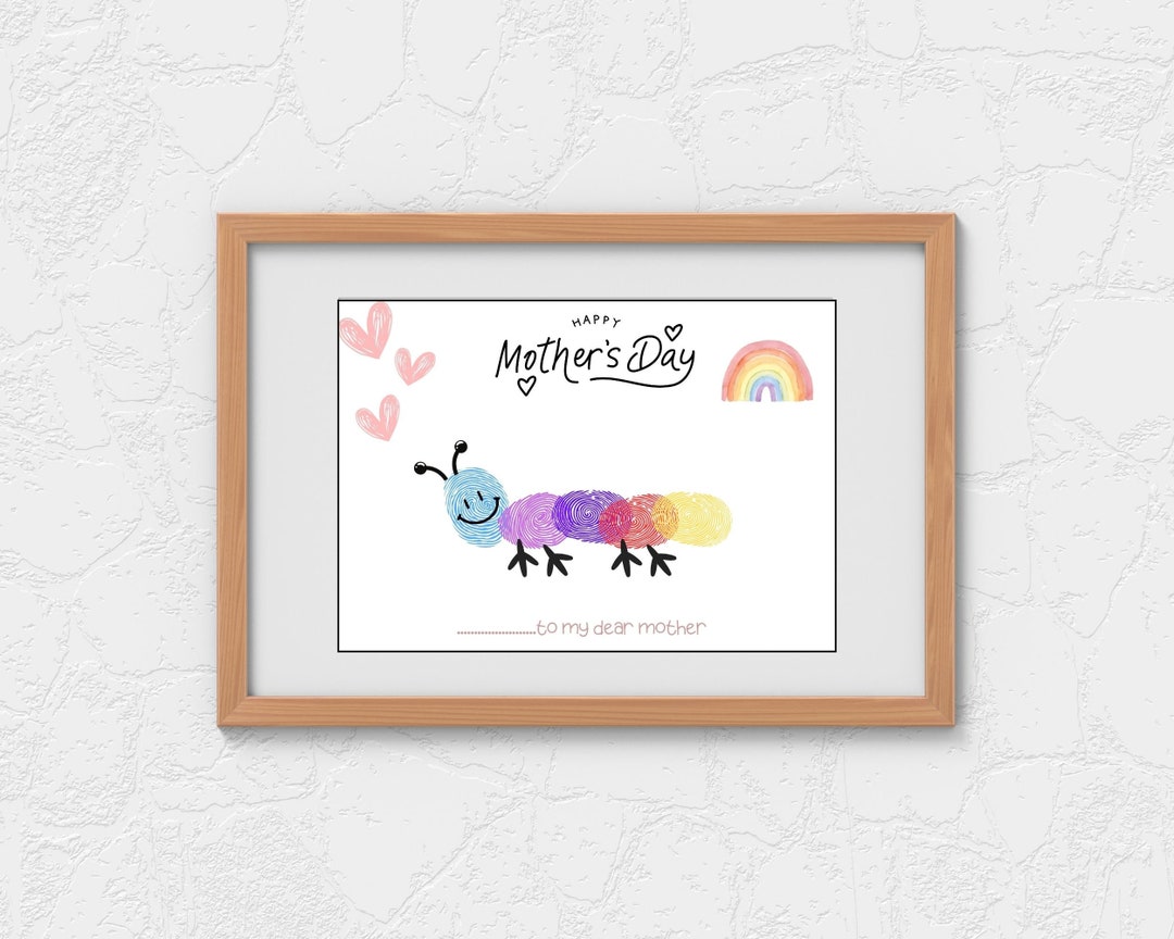 Mother's Day Fingerprint Handprint Art Spring Love Bug Caterpillar ...