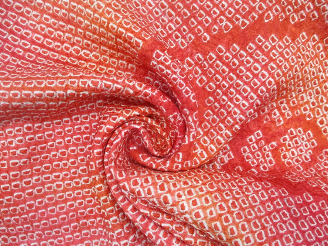 Orange Red Silk Kimono Japanese Silk Fabric by the Yard Shibori - Etsy