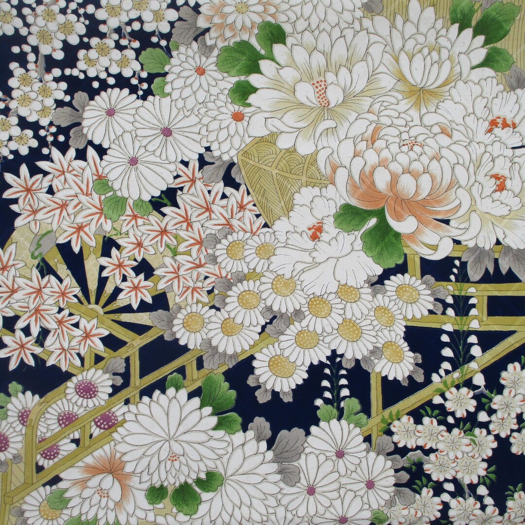 Floral Vintage Japanese Silk Kimono Fabric by the Yard Ready to Ship - Etsy