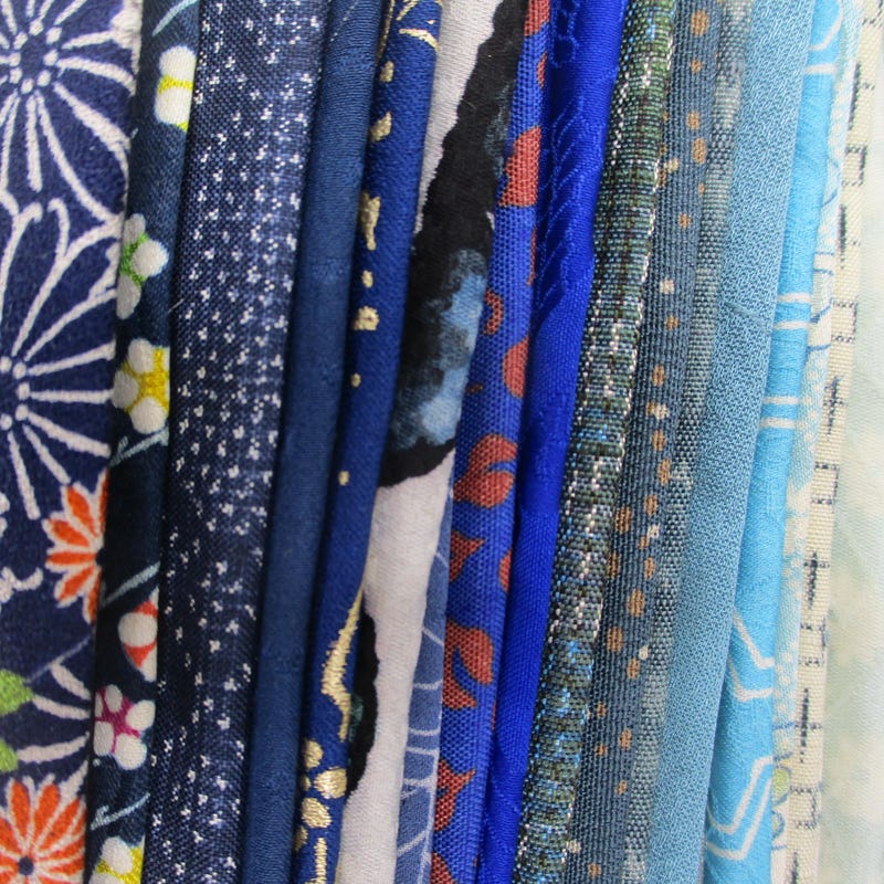 Fabric Scrap Bags Blue - Etsy