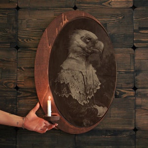 Gothic Eagle Art Portrait,wall Plaque,wooden Plaque,vintage Animal Wall ...