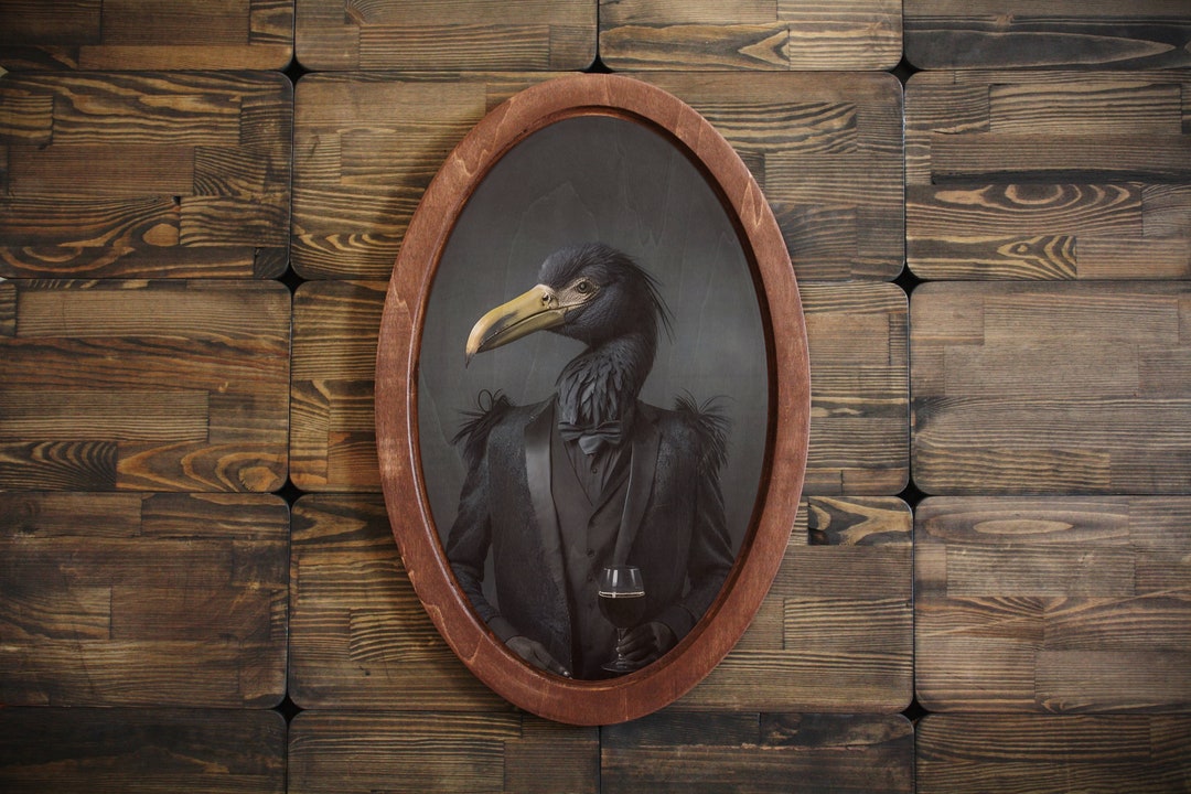Cormorant Victorian Portrait,wallplaque,wooden Plaque,vintage Animal ...