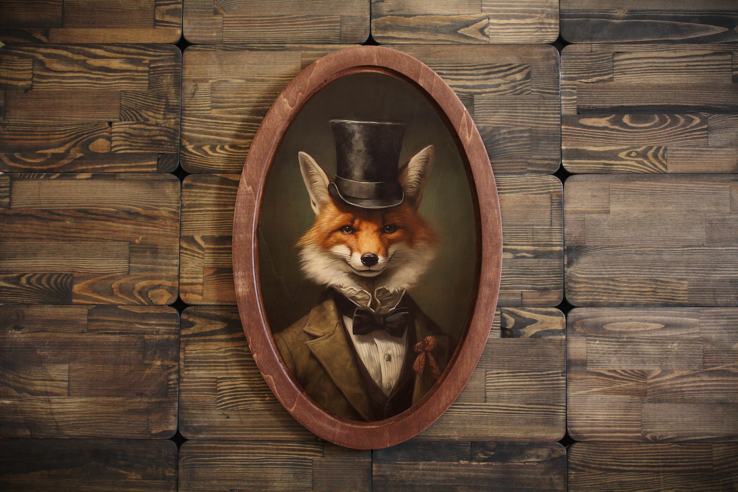 Fox in Hat Victorian Portrait,wooden Decor Plaque,vintageanimal Wall ...