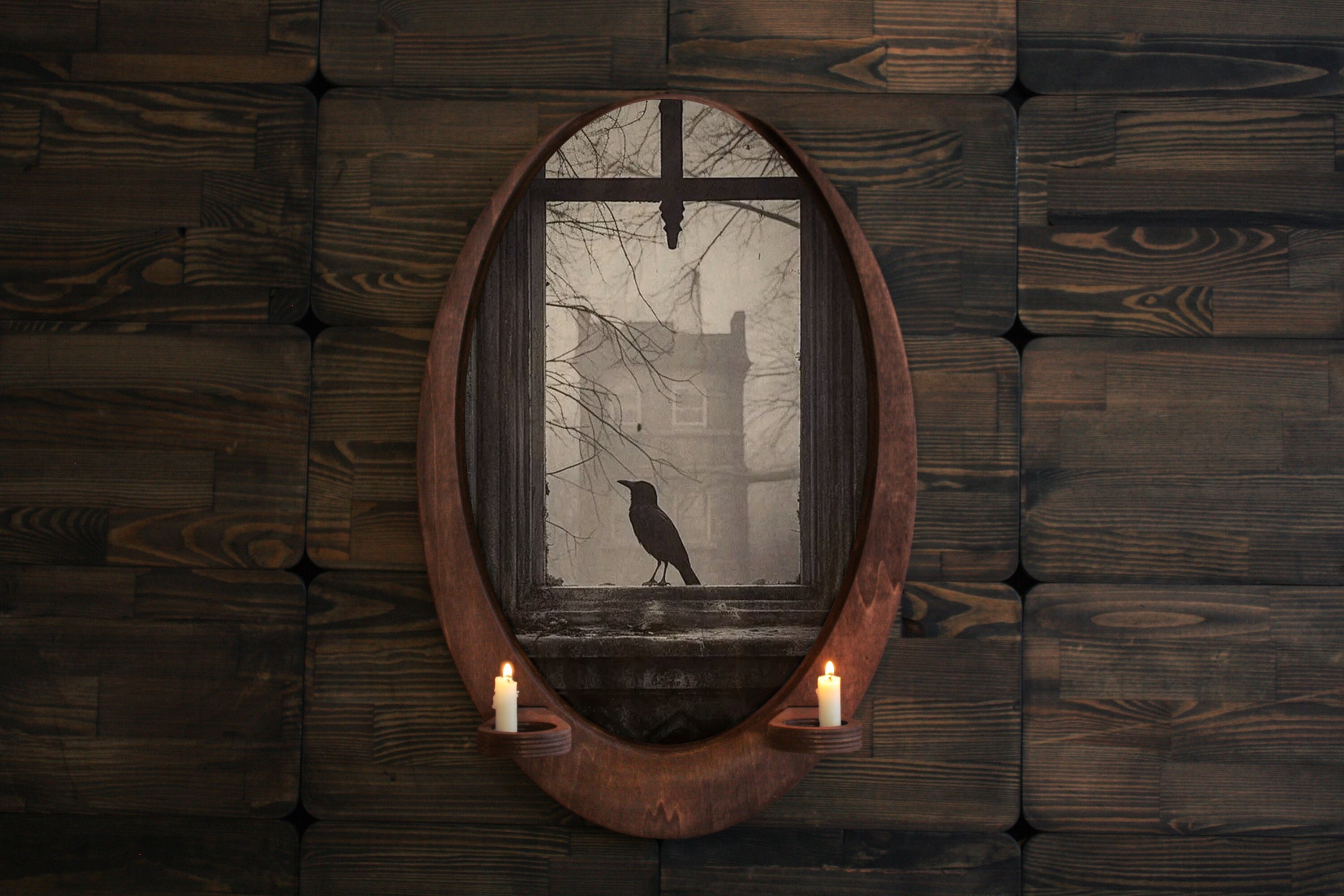 Crow Landing on the Window,wall Plaque,wooden Plaque,vintage Animal Art ...