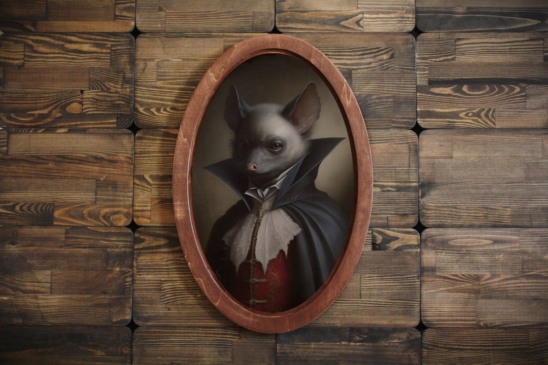 Vampire Bat Portrait: Vintage Gothic Wooden Wall Plaque - Etsy