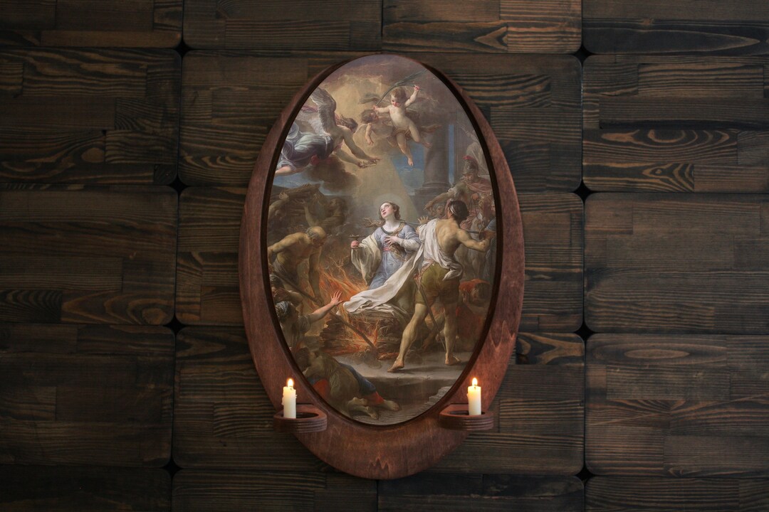 Martirio De Santa Lucia Art,candle Holder,wall Plaque,wooden Decor ...