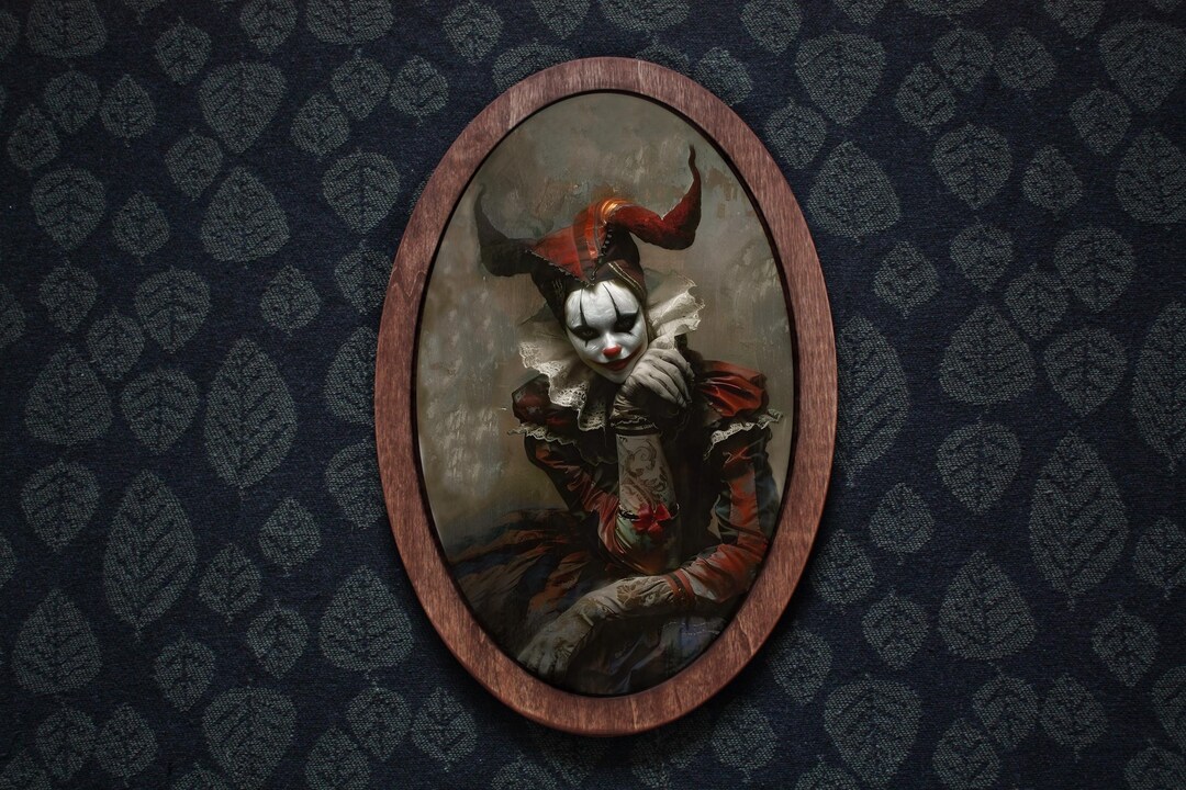 Vintage Clown Painting,wall Plaque, Wood Decor Plaque,vintage Style ...