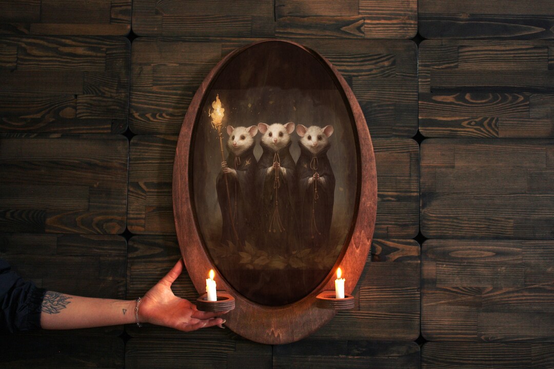 Wizard Mice Victorian Art,wall Plaque,wood Painting,vintage Animal ...