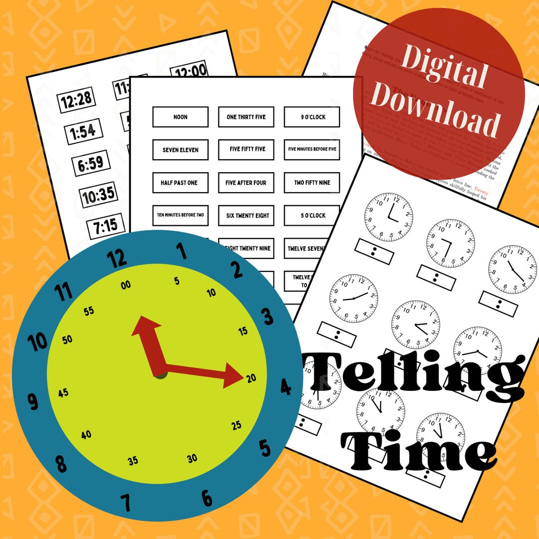 Telling Time Packet | Learning Time | Clock Reading | First Grade Math ...