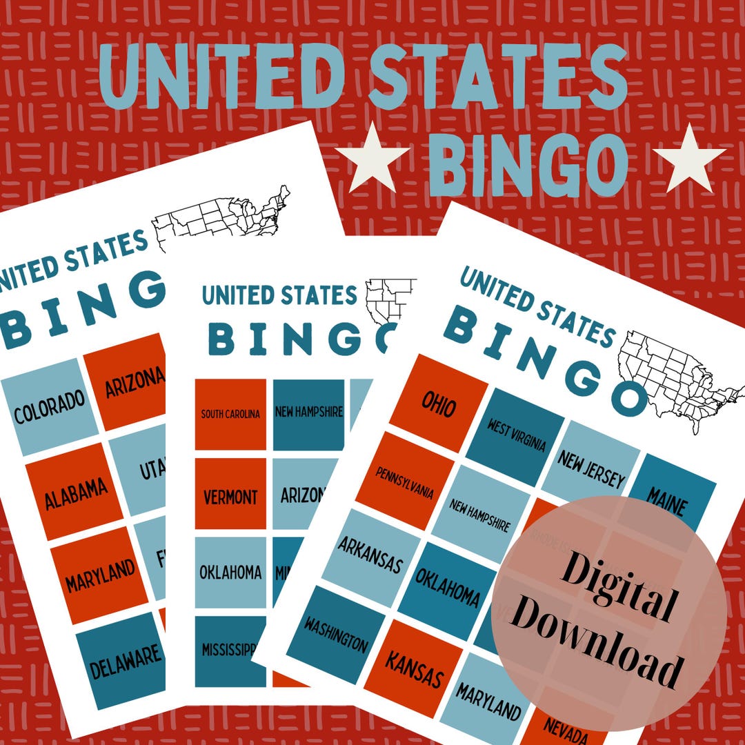 United States BINGO | State Capitals | State Abbreviations | US ...
