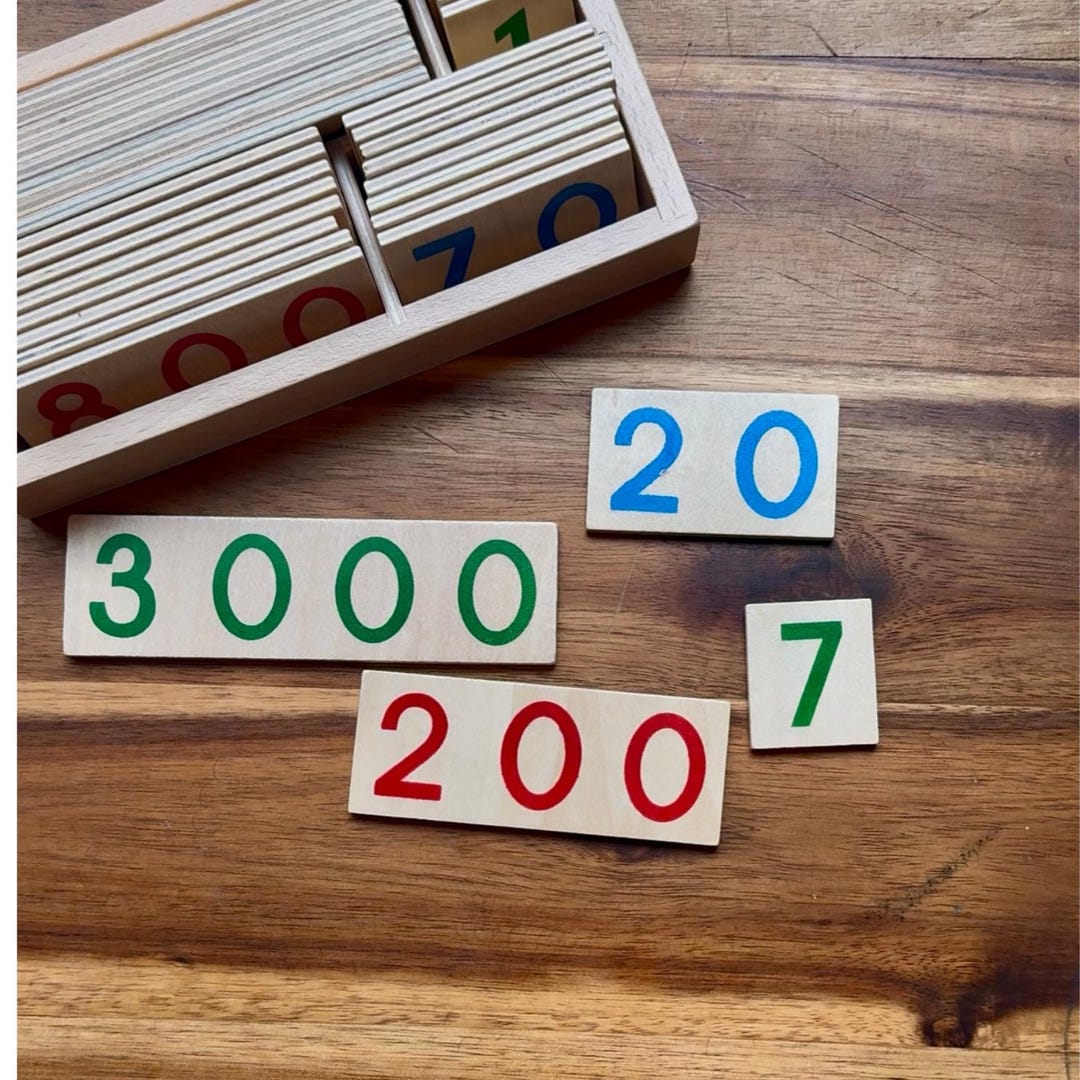 Montessori Small Wooden Number Cards With Box - Etsy