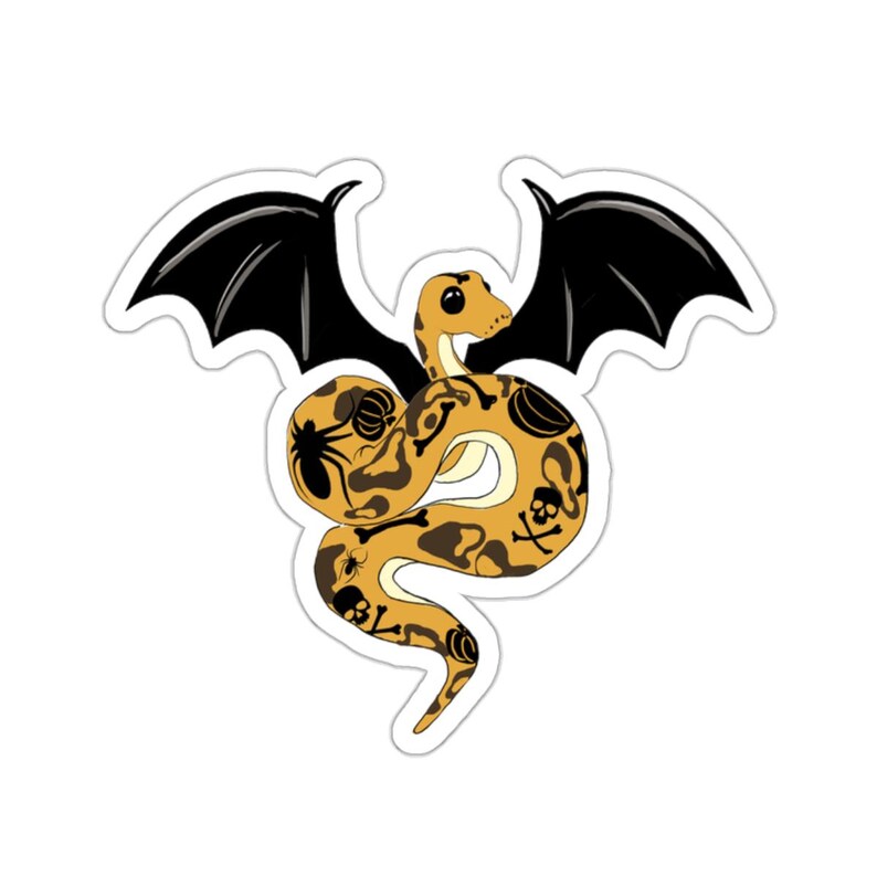 Vampire Snake With Wings Sticker, Kiss-cut Stickers, Halloween Designs ...