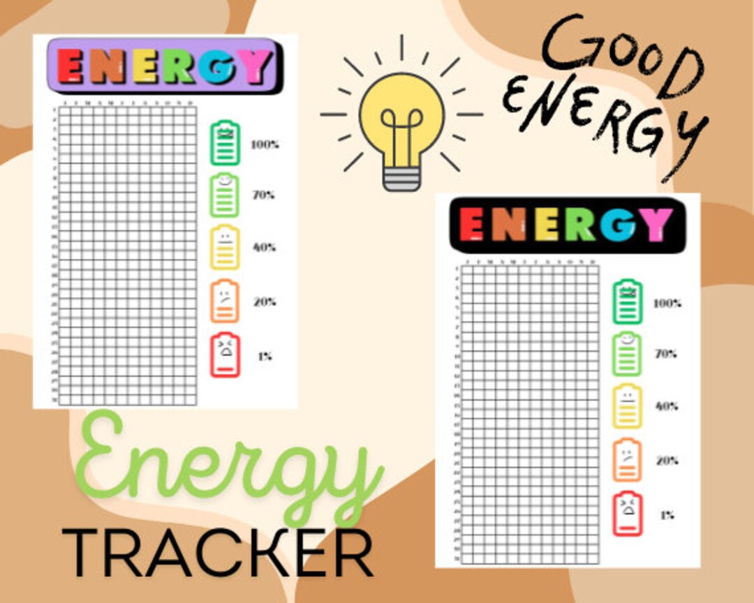Digital Mental Health Energy Tracker. Instant Download. Mental Health ...
