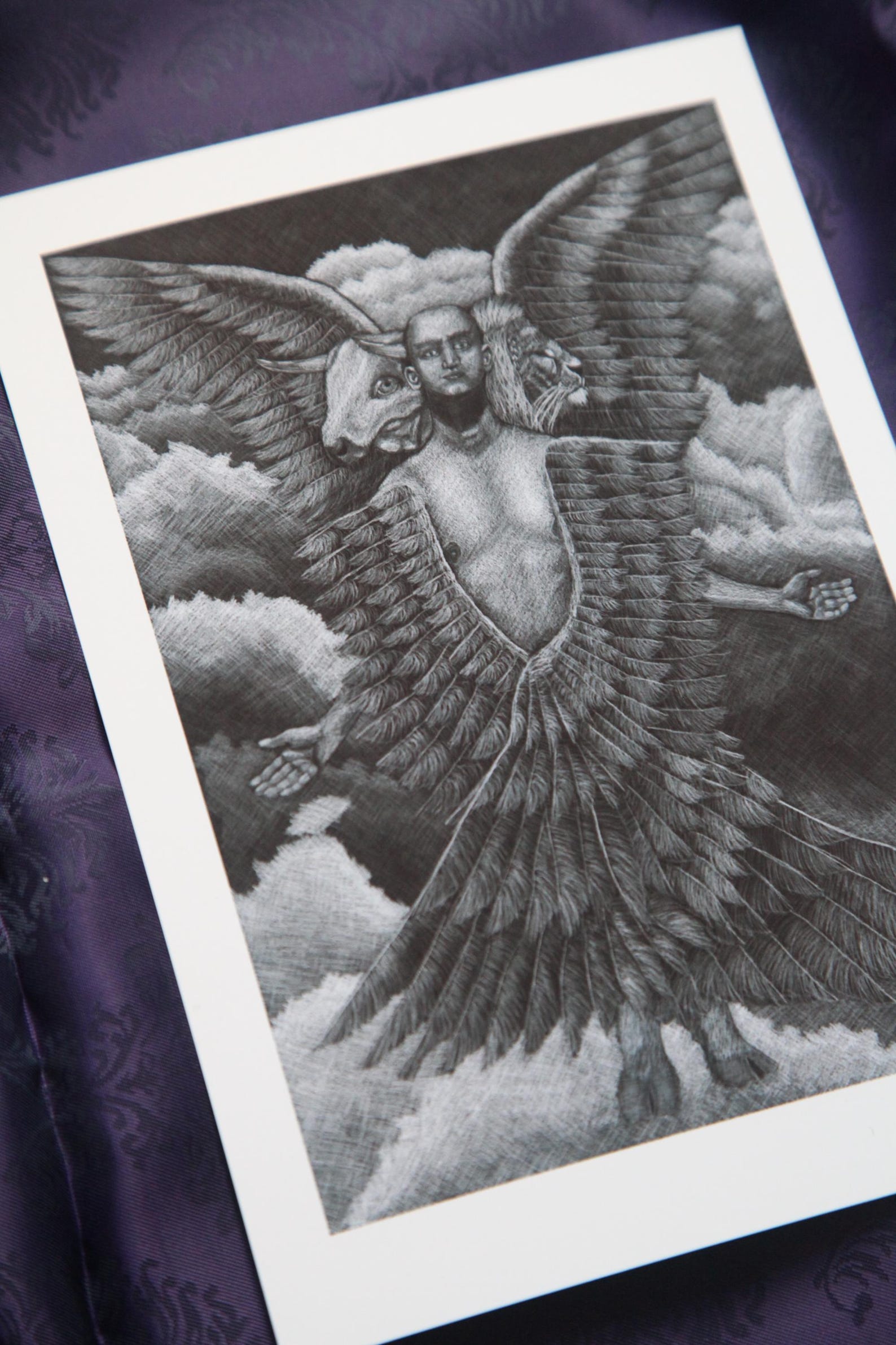 Cherubim, Biblically Accurate Angel, Limited Edition Mounted Fine Art ...