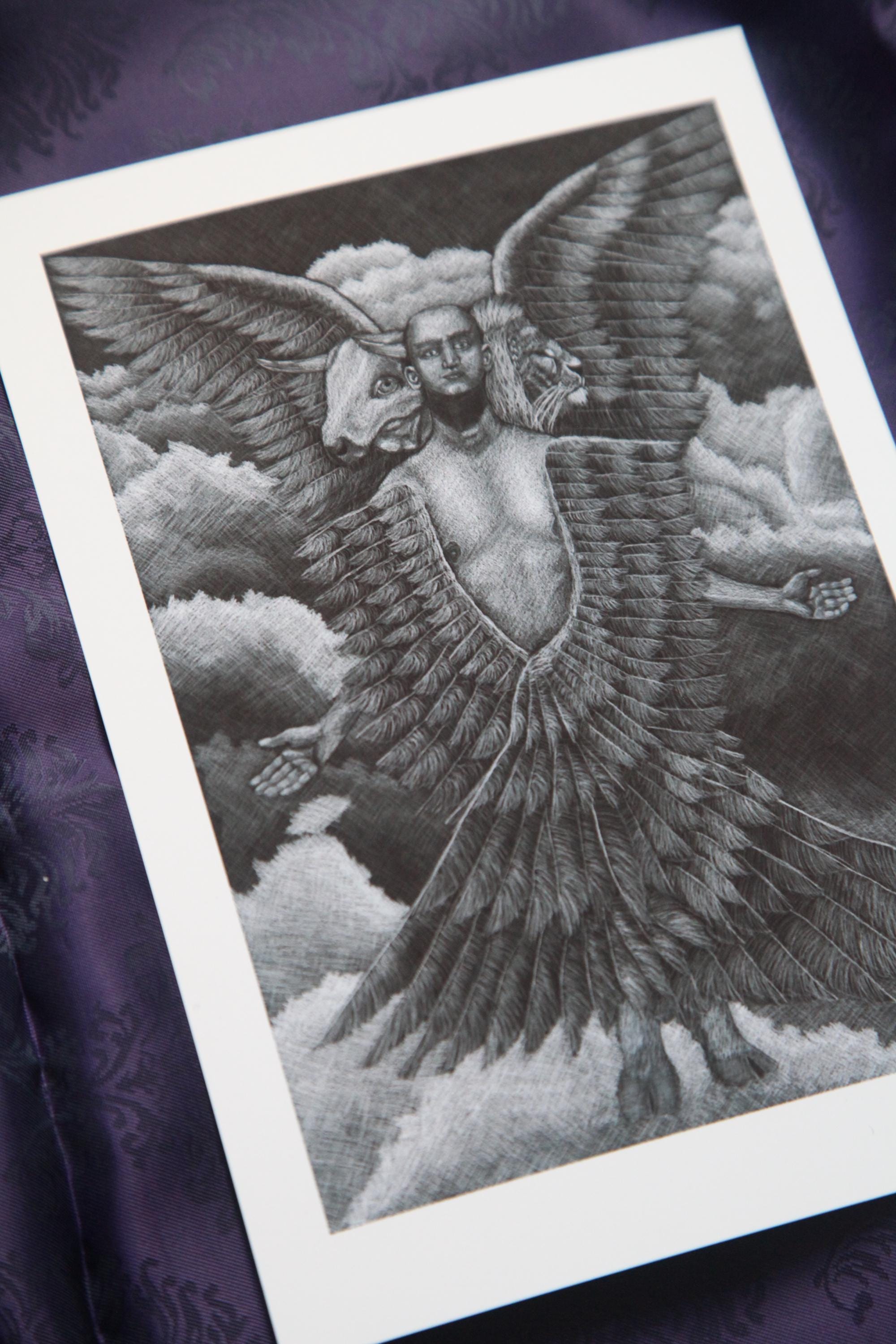 Cherubim, Biblically Accurate Angel, Limited Edition Mounted Fine Art ...