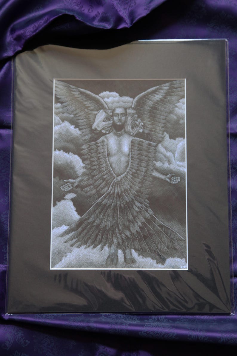 Cherubim, Biblically Accurate Angel, Limited Edition Mounted Fine Art ...