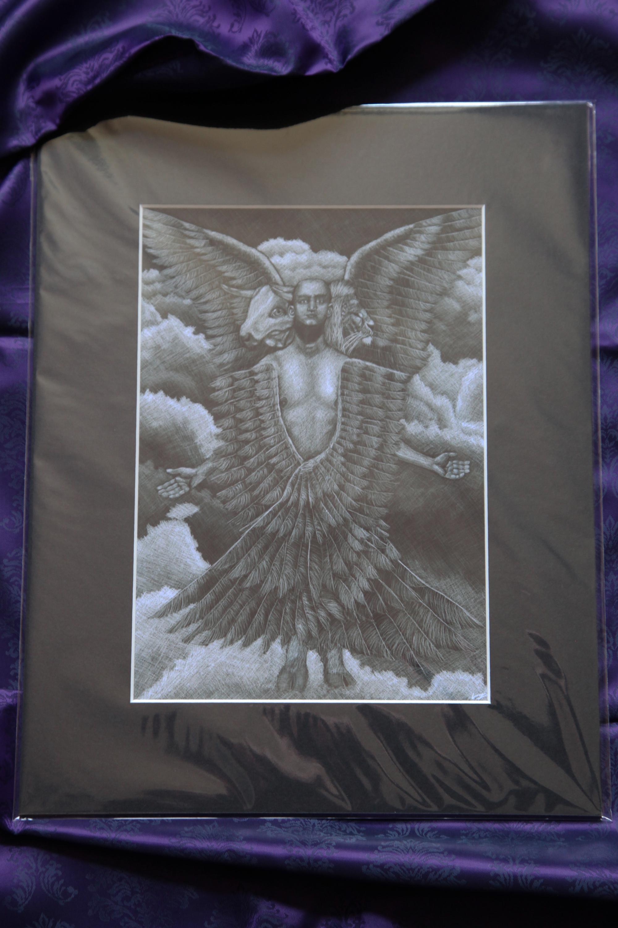 Cherubim, Biblically Accurate Angel, Limited Edition Mounted Fine Art ...