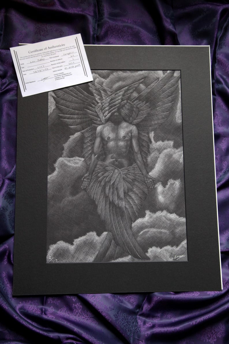 Seraphim, Biblically Accurate Angel, Limited Edition Mounted Fine Art ...