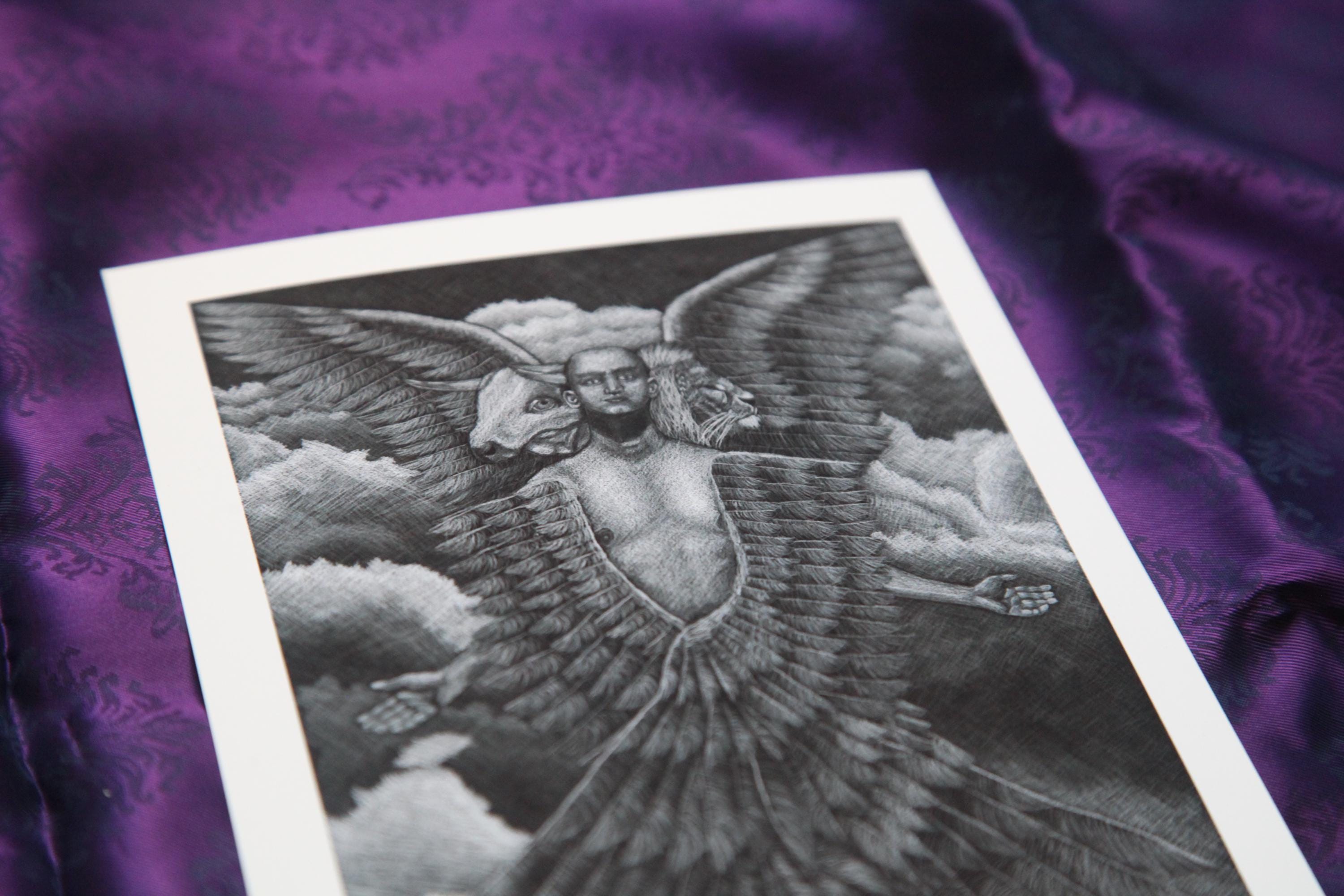Cherubim, Biblically Accurate Angel, Limited Edition Mounted Fine Art ...