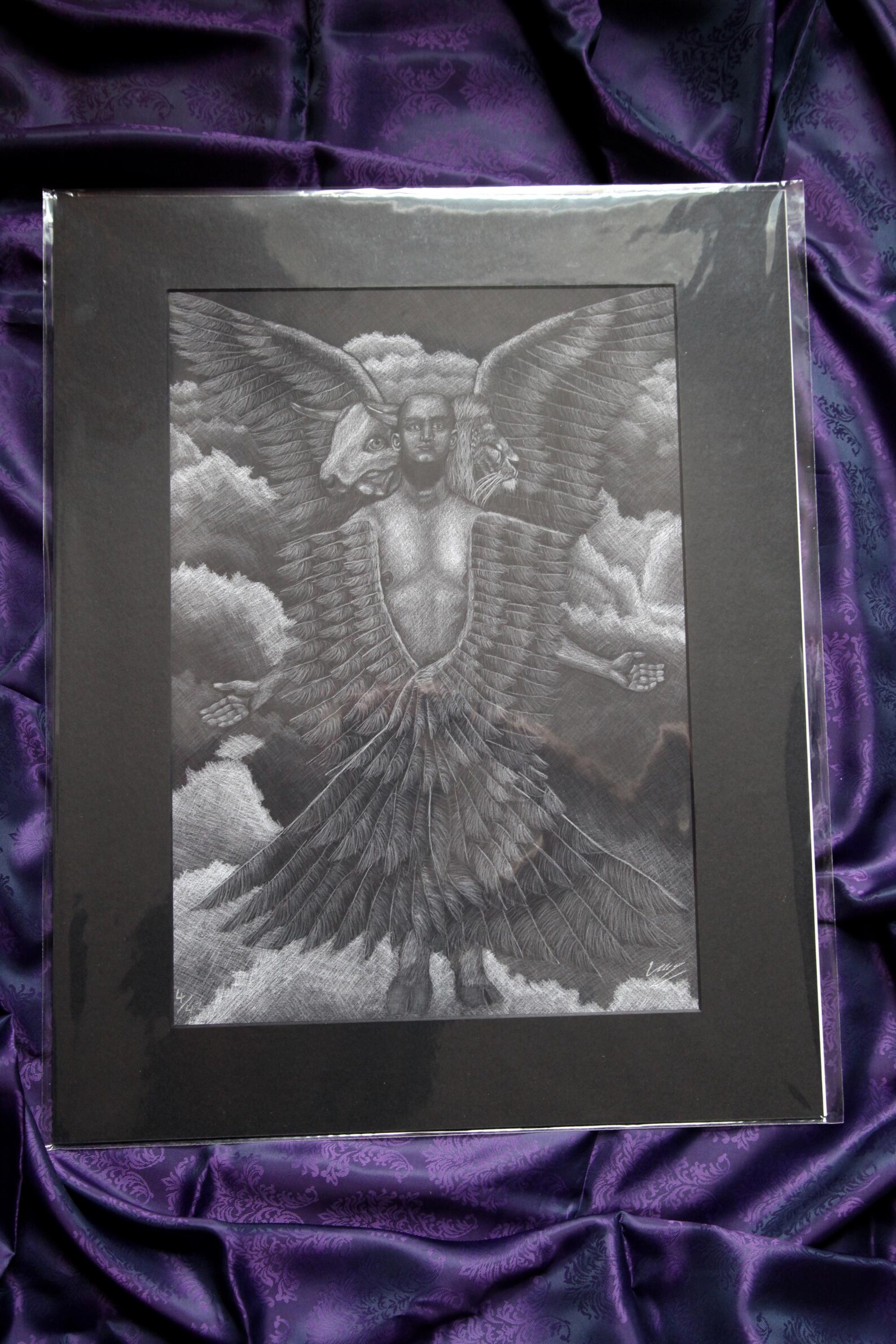 Cherubim, Biblically Accurate Angel, Limited Edition Mounted Fine Art ...