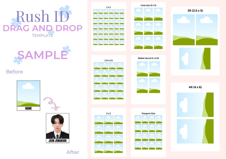 Rush ID and Packages Drag & Drop Template - Etsy