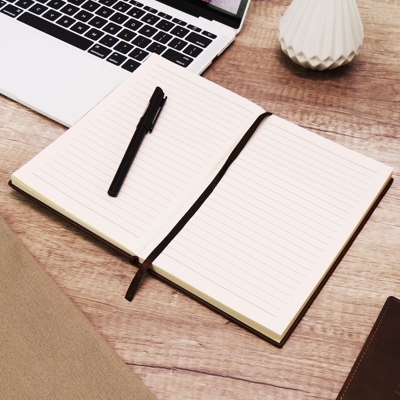 Personalized Engraved Leather Lined Journal With Clasp, Personalized ...