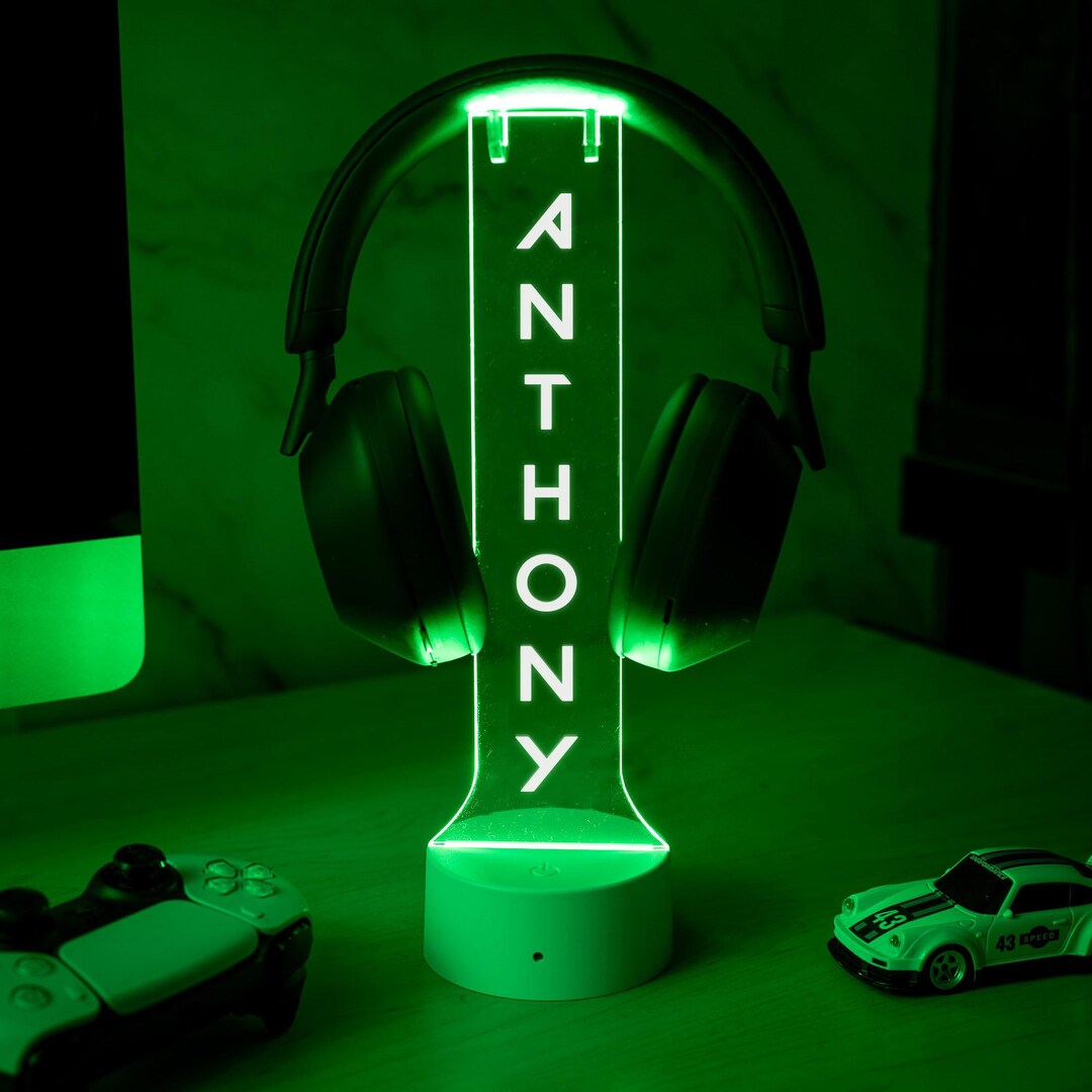 Personalized Led Headphone Stand, Streamer Headset Holder Stand ...