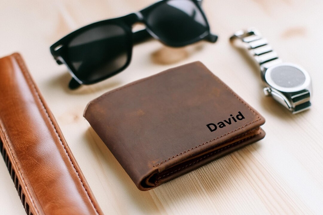 Personalized Leather Men Wallet With ID, Valentine Gift Ideas, Gift for ...
