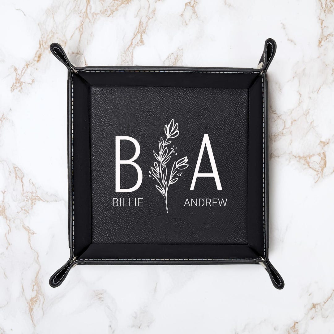 Personalized Engraved Leatherette Tray, Bulk Office Gift, Home Favors ...