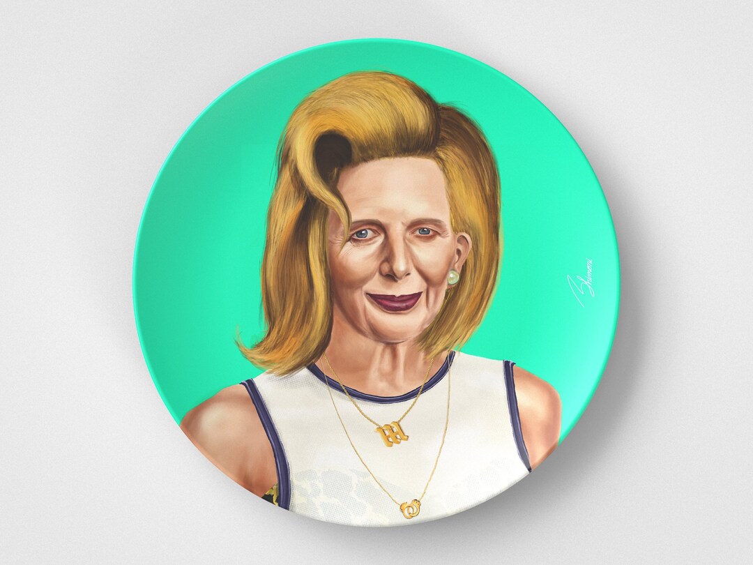 Margaret Thatcher // 10 Round Plate // Political Gift Idea - Etsy