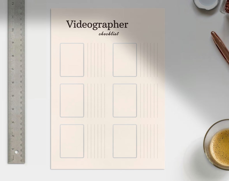 Videographer Check List and Storyboard - Etsy