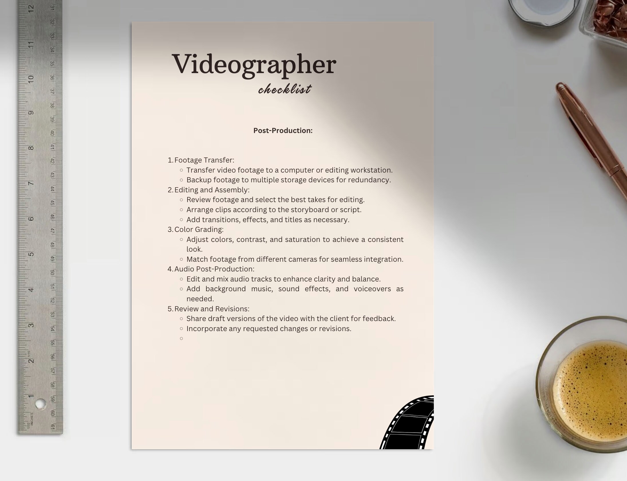 Videographer Check List and Storyboard - Etsy
