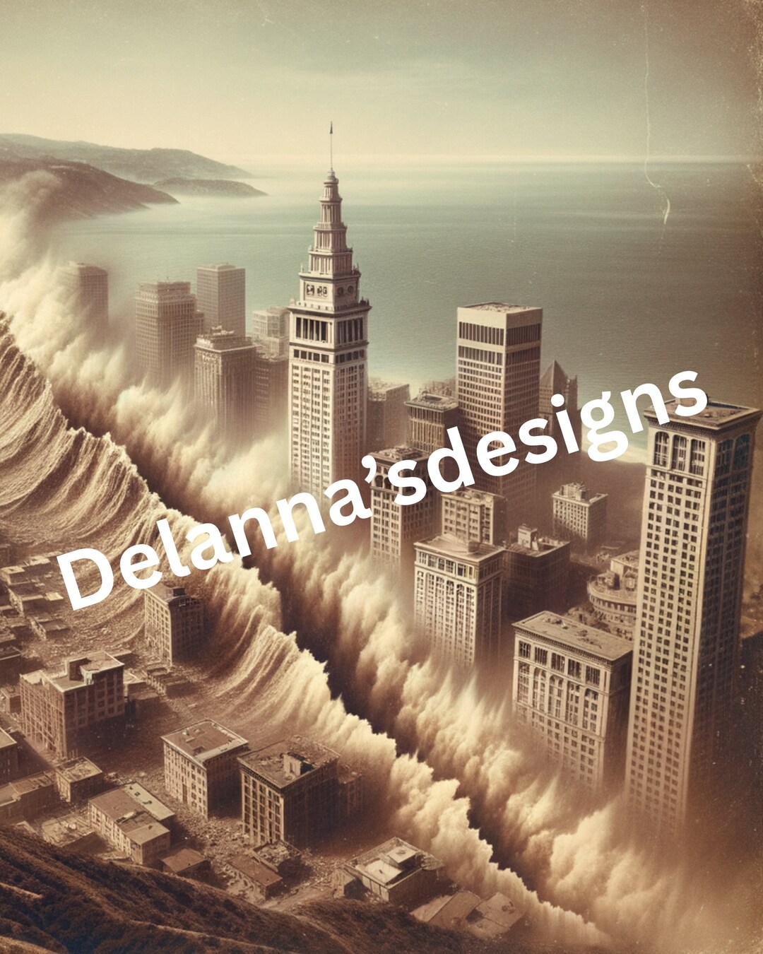 AI Art Print Earthquake Tsunami Robot Art - Etsy