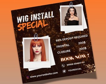 Summer Theme Wig Install Flyer, Canva Template Flyer, Hairstylists ...