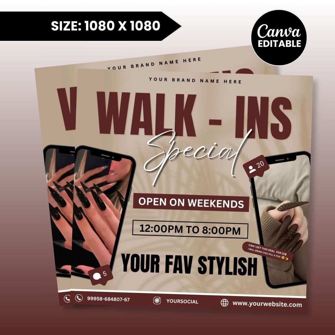 Walk Ins Available, Walk in Flyer, Book Now Flyer, Appointment Flyer ...