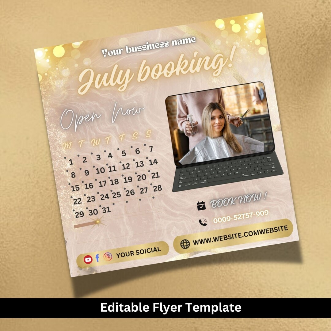 July Availability Calendar, July Bookings Hair Braid Makeup, DIY Summer ...