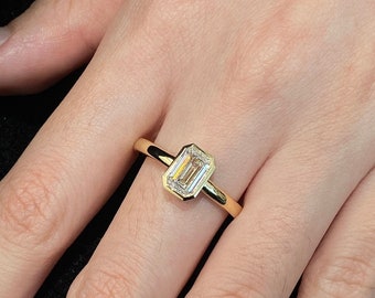 Baguette Ring, Rectangle Ring, Bezel Set Ring, Bezel Set Engagement ...