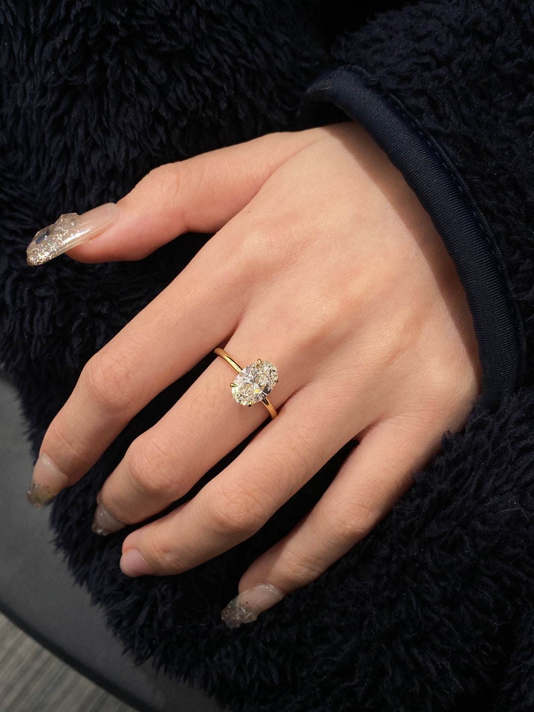 2 Carat Lab Diamond Oval Engagement Ring, Oval Lab Diamond Solitaire ...