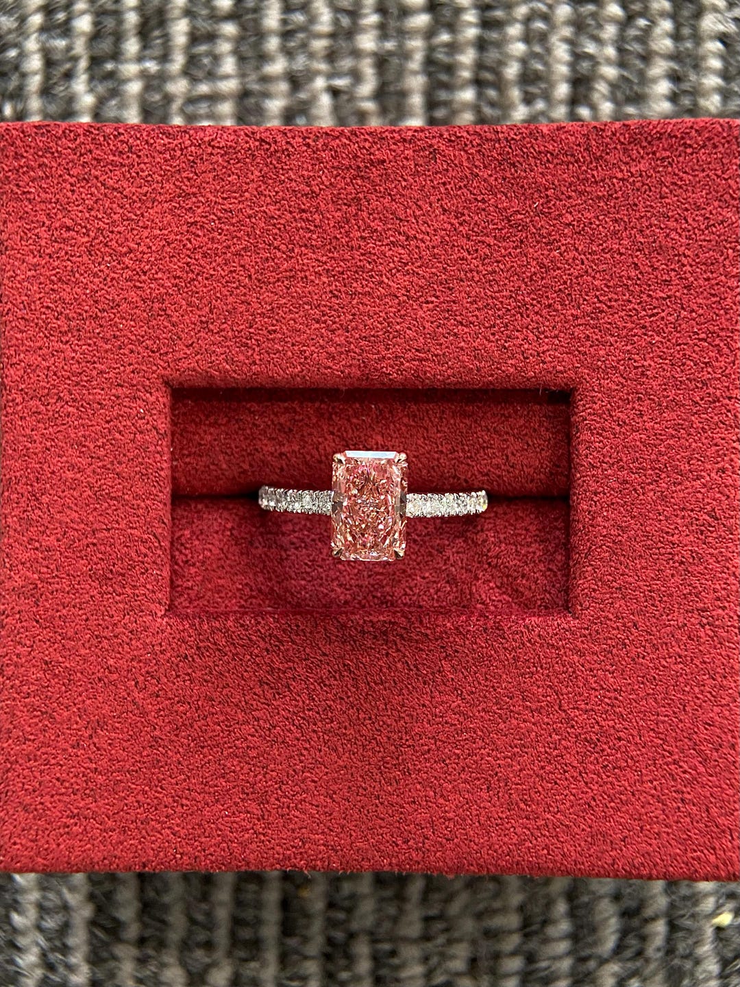 1.6 Carat Elongated Radiant FANCY VIVID PINK Lab Grown Diamond Halo ...