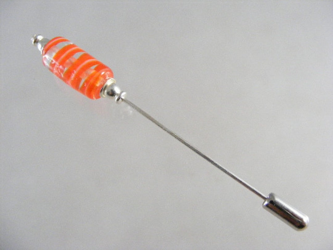 Barber Pole Swirl Red and White Glass Stick Pin.........lot #597 - Etsy