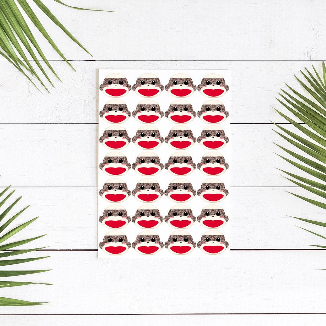 Scok Monkey Stickers Printable Cute Sock Monkey Monkey Sticker Cute ...